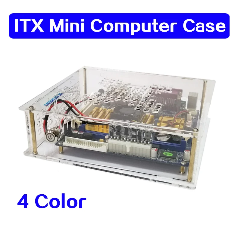 ITX Transparente Mini Chassi Acrílico, Caso Simples Computador Desktop ...