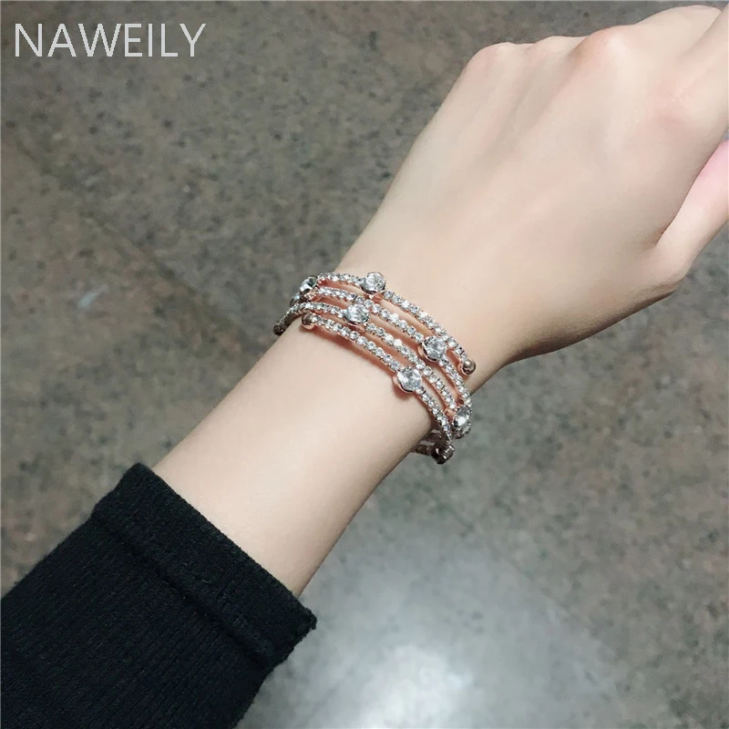 Rhinestone Arm Bracelets | Rhinestone Cuff Bangles | Naweily - Multi ...