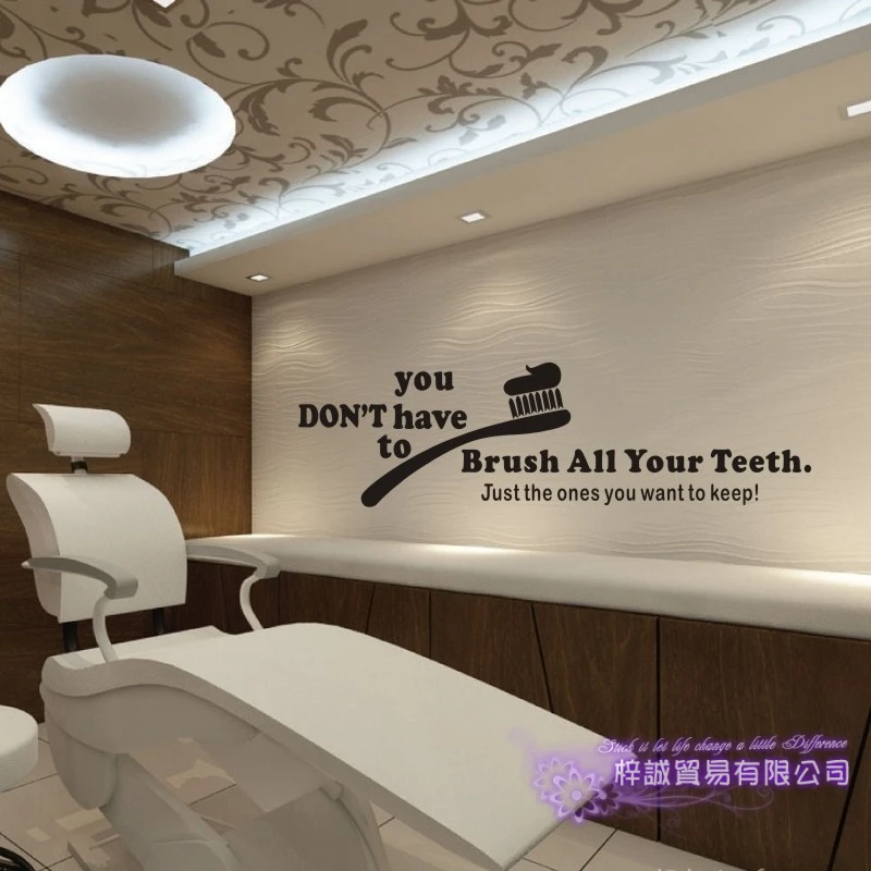 Dental Clinic Wall Decal Bathroom Poster Vinyl Wall Decals Decor Mural ...