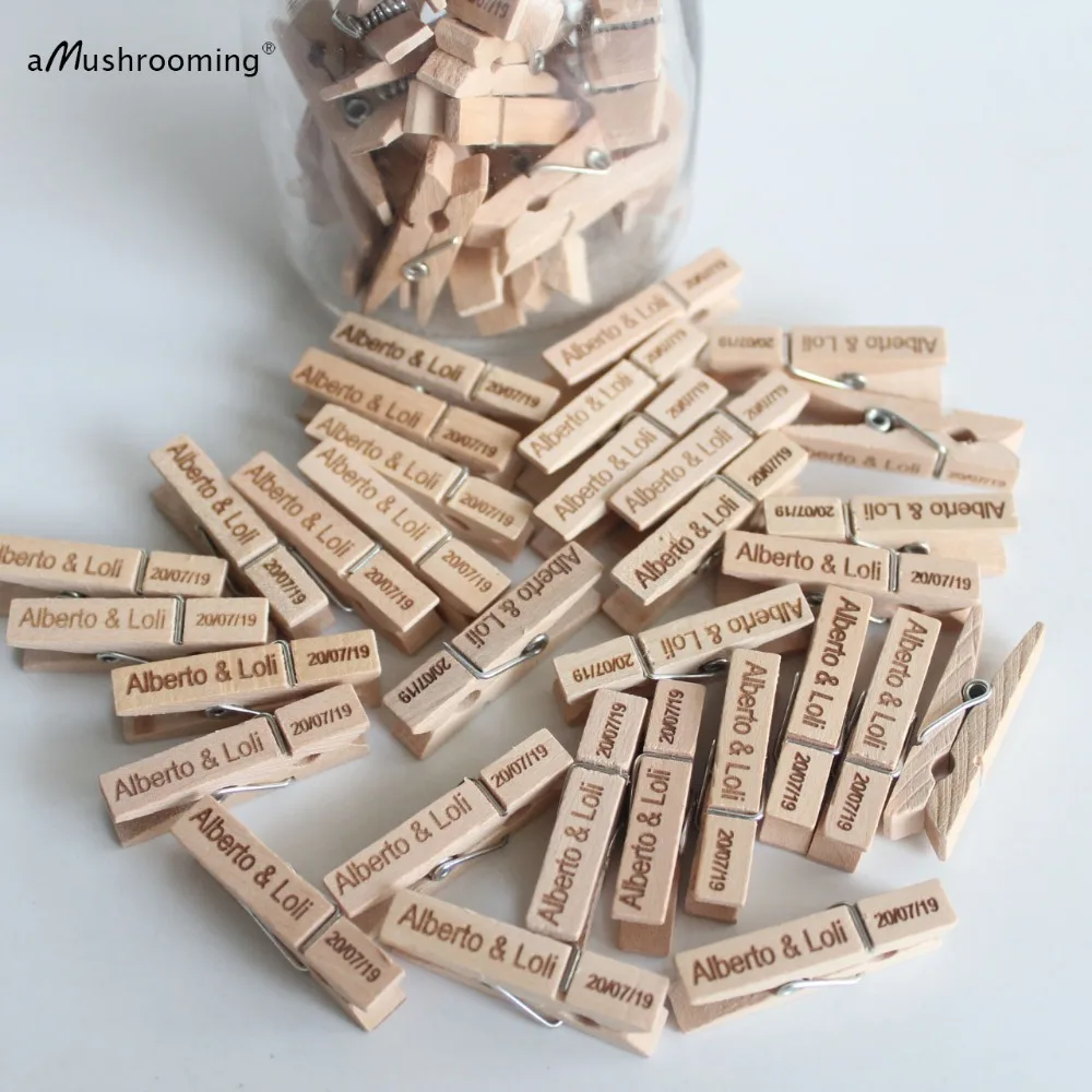 Mini pinzas para la ropa personalizadas, decoración con nombre ...