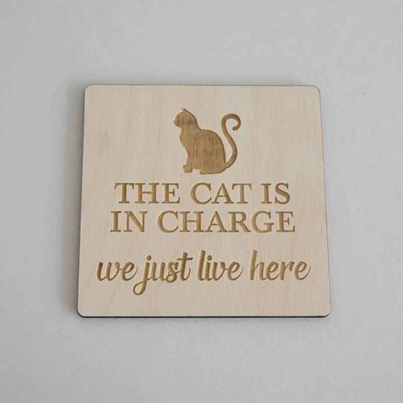 Cute Cat Letter Wooden Home Decoration Hanging Signs Natural Rustic ...