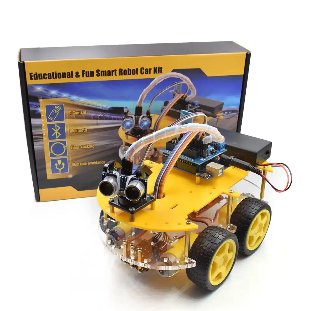 LAFVIN Smart Robot Car Kit with UNO R3, Ultrasonic Sensor, Bluetooth Module for Arduino UNO ...