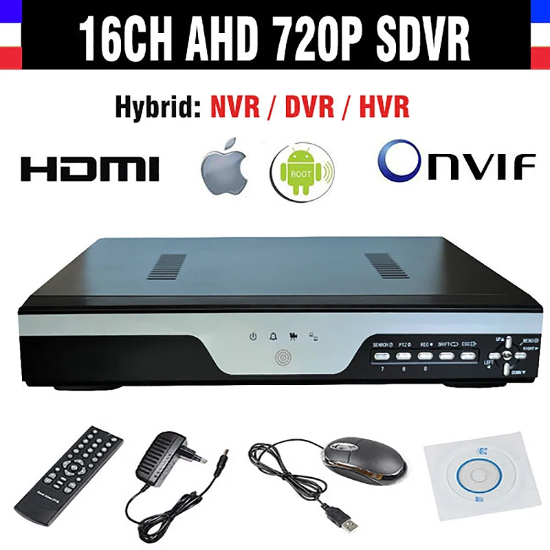 New CCTV 16CH 720P DVR H.264 Recorder 16 Channel CCTV SDVR Hybrid HVR ...