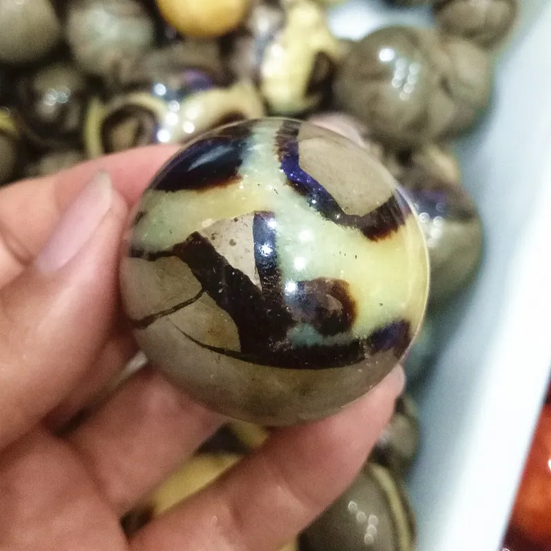 4.5cm Quartz Sphere Natural Septarium Crystal Sphere Septarian Gemstone ...