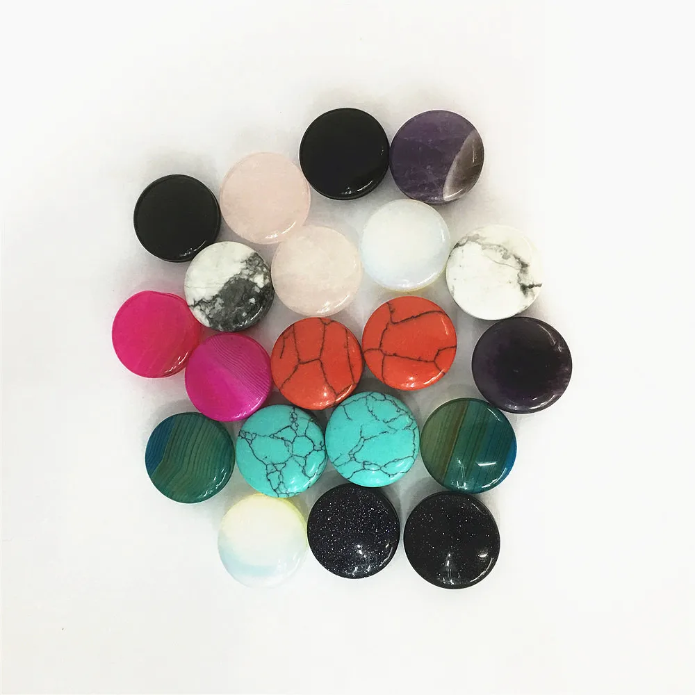 Hot! 2018 Round Natural Stone CAB Cabochons Beads Mix Color Agates Onyx ...