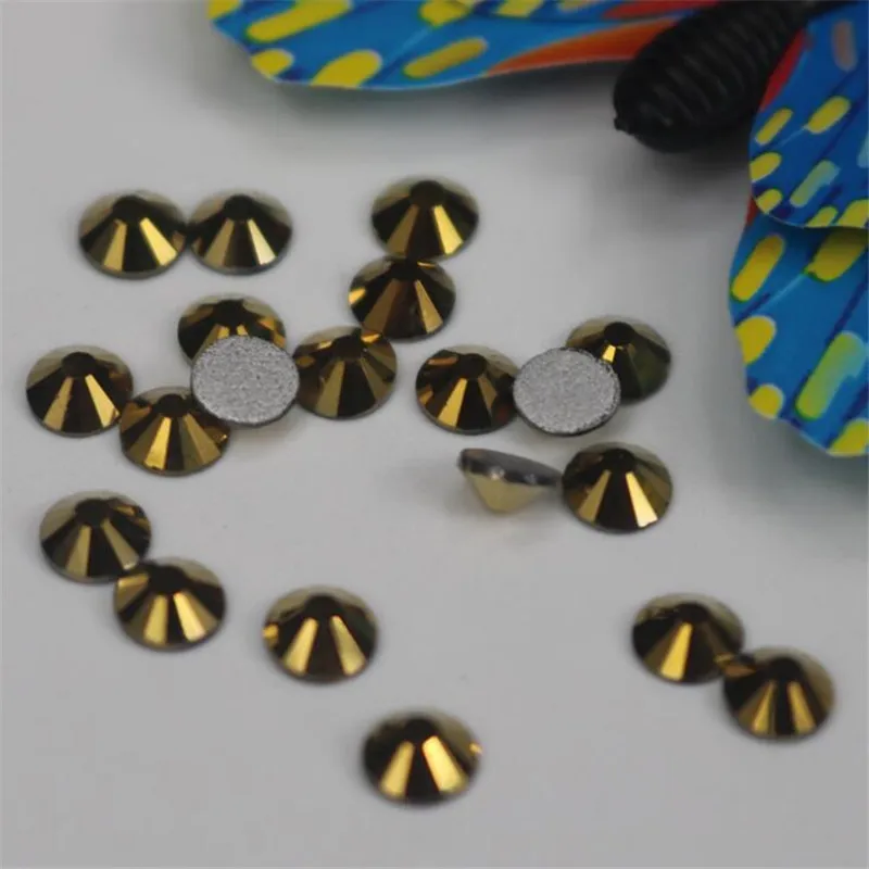 IDFIAF-Gold-Hematite-Rhinestones-For-Nail-Flat-Back-Non-Hot-fix ...