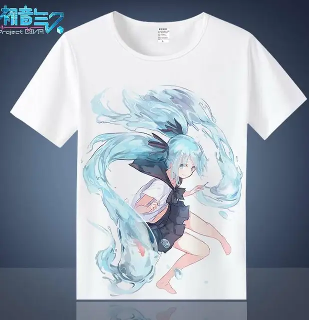 2017 digital printed hot anime Hatsune Miku cosplay t shirt unisex t ...