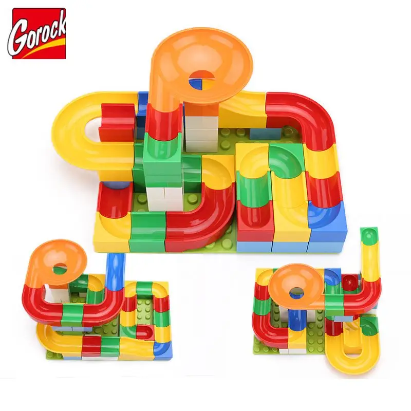GOROCK 54 248 PCS 대리석 불어 넣어주는 런 미로 볼 Track Building Blocks 플라스틱 유입 경로를 ...