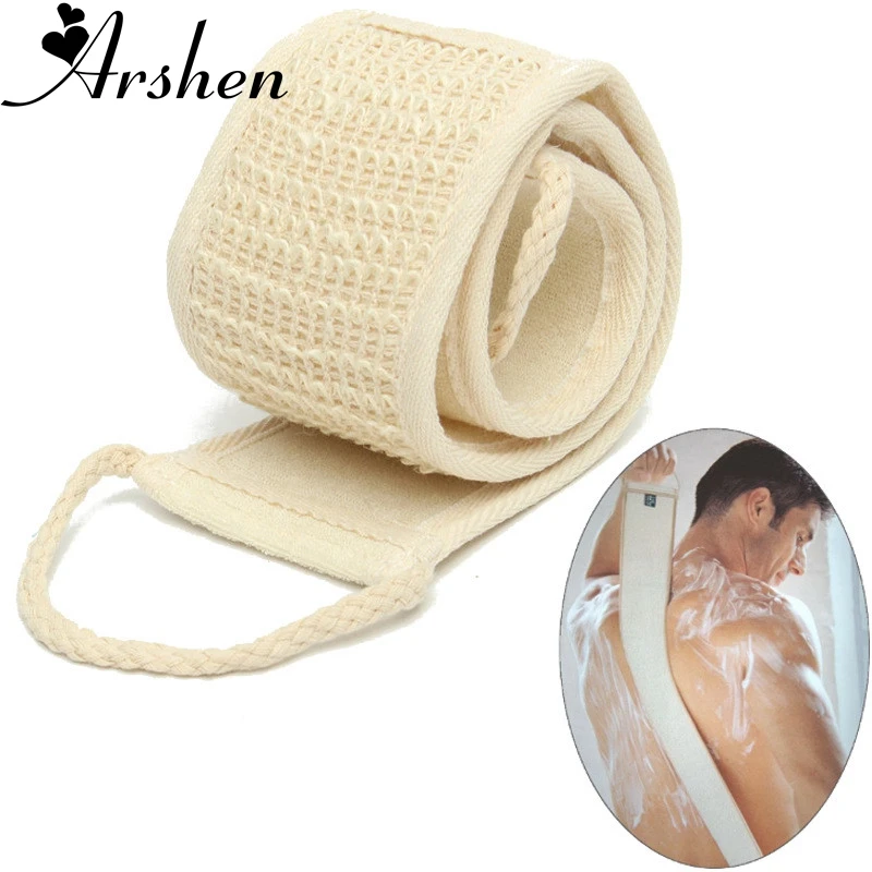 Arshen 천연 소프트 각질 제거 수세미 목욕 샤워 유니섹스 마사지 스파 스크러버 스폰지 백 스트랩 바디 스킨 건강 청소