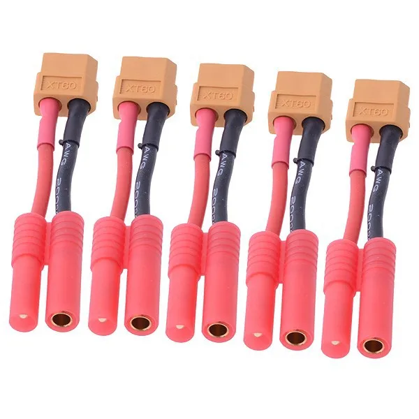 XT60 Female To HXT 4MM Male Bullet Connector / Adapter (5pcs in one ...