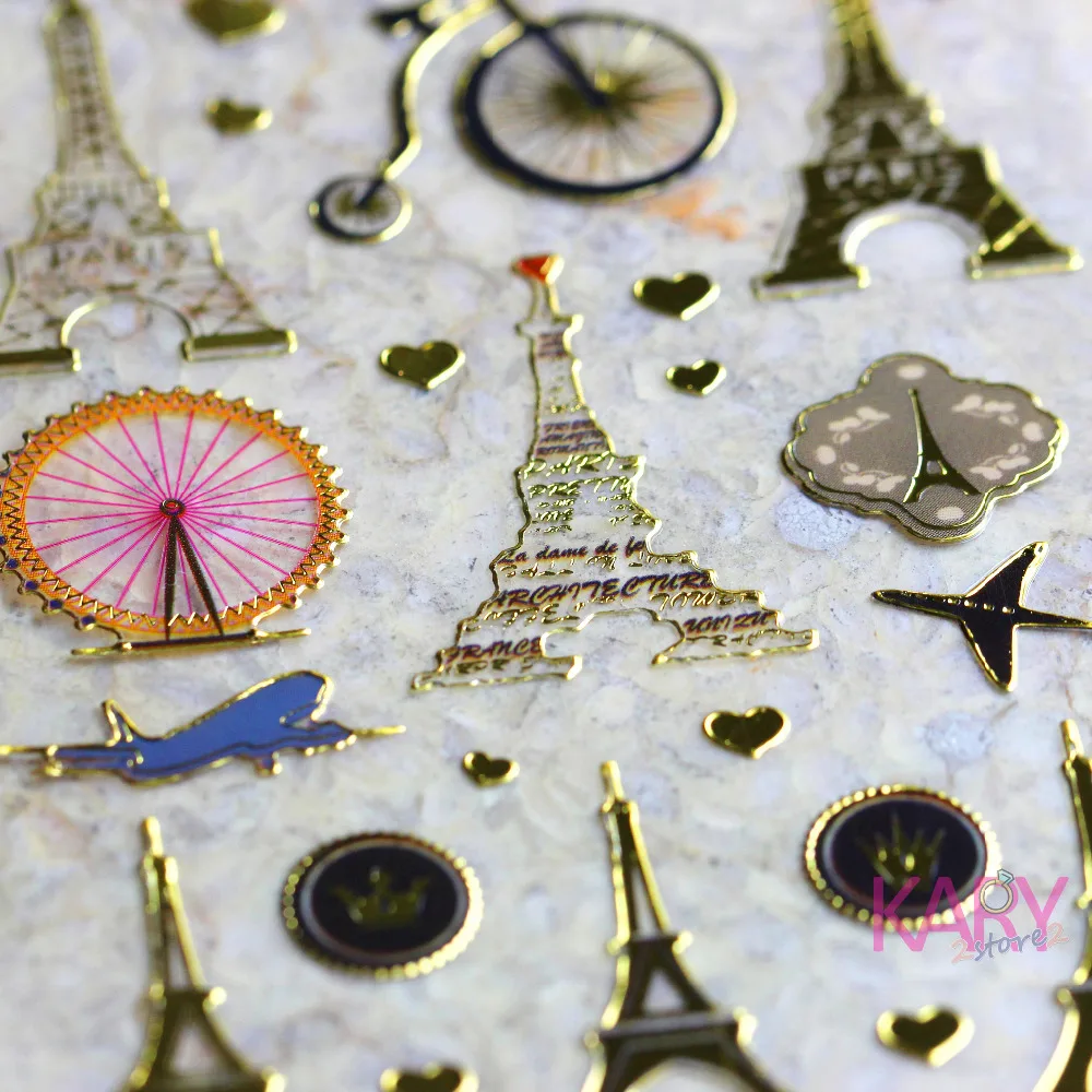 Mini pegatinas de papel dorado brillante para niños, pegatinas de papel ...