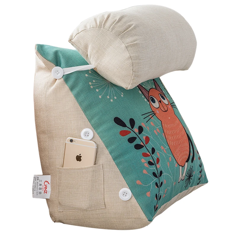 Cartoon triangle cushion office back cushion sofa waist pillow bed top ...