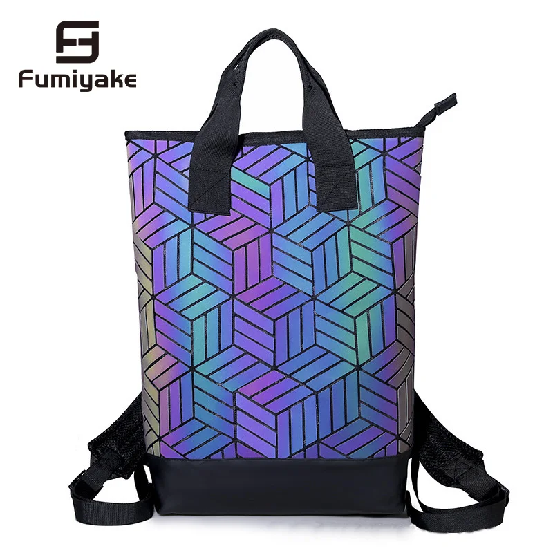Luminous Backpack Diamond Lattice Bag Men Travel Laptop Backpacks ...