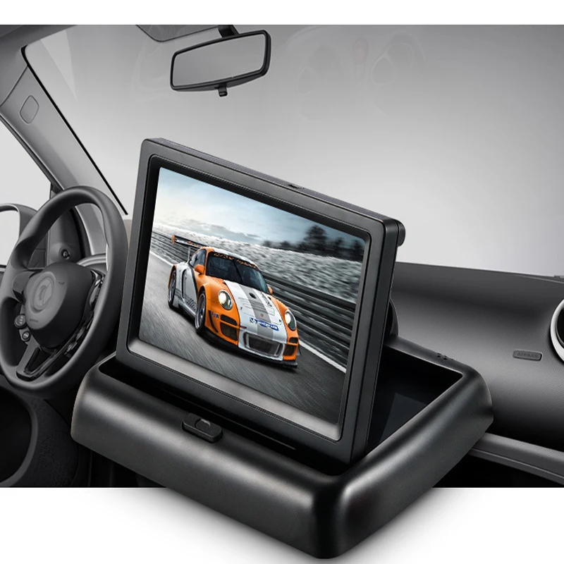 Auto 4.3 Inch Folding Vehicle Mounted Display Device /High definition Car Reversing Video AV ...