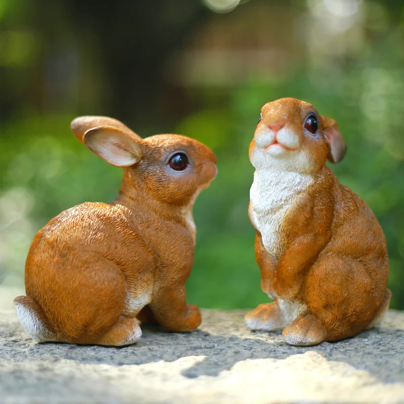 Garden decoration resin rabbit home desk cute rabbit resin animal ...