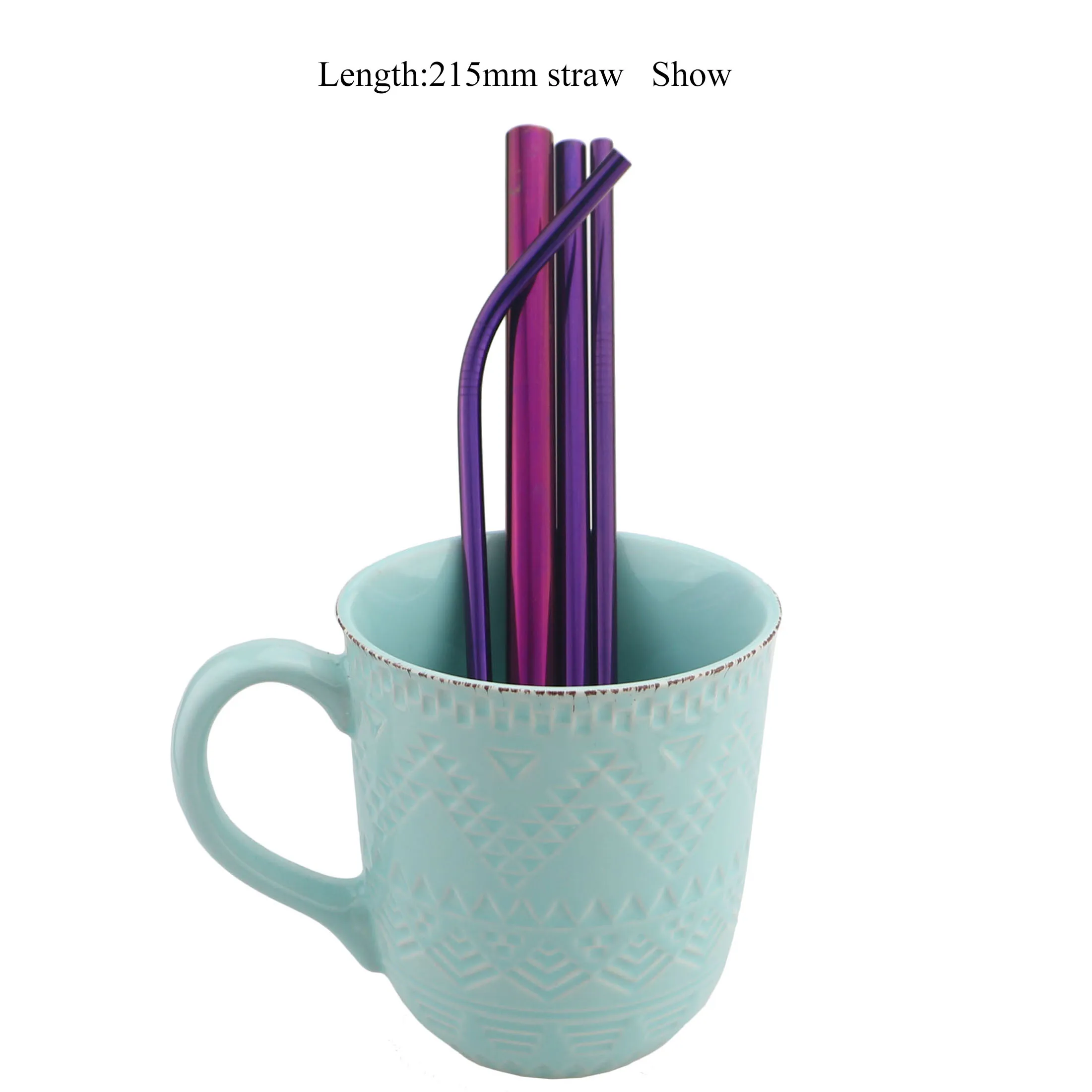 JANKNG 2 шт цветная фиолетовая металлическая соломинка 304 нержавеющая ...