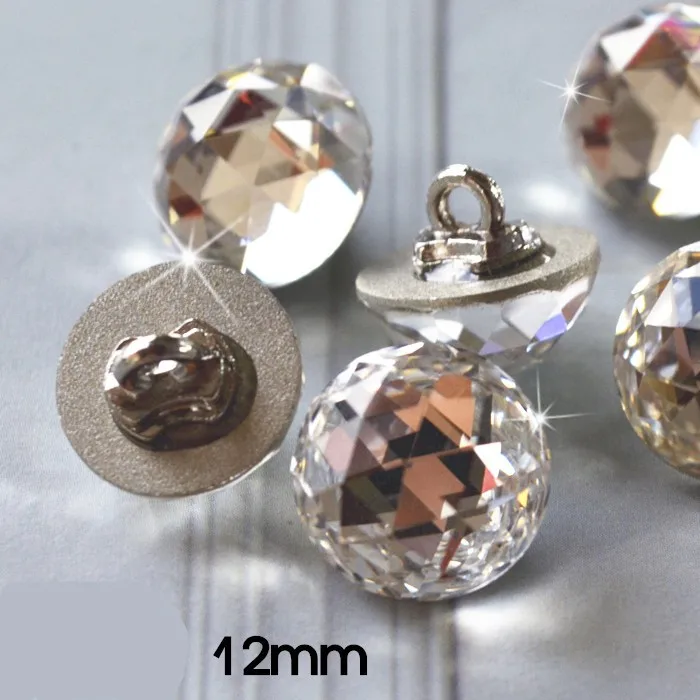 12mm Luxury Bling Button Fastener For Clothes Rhinestone Crystal ...