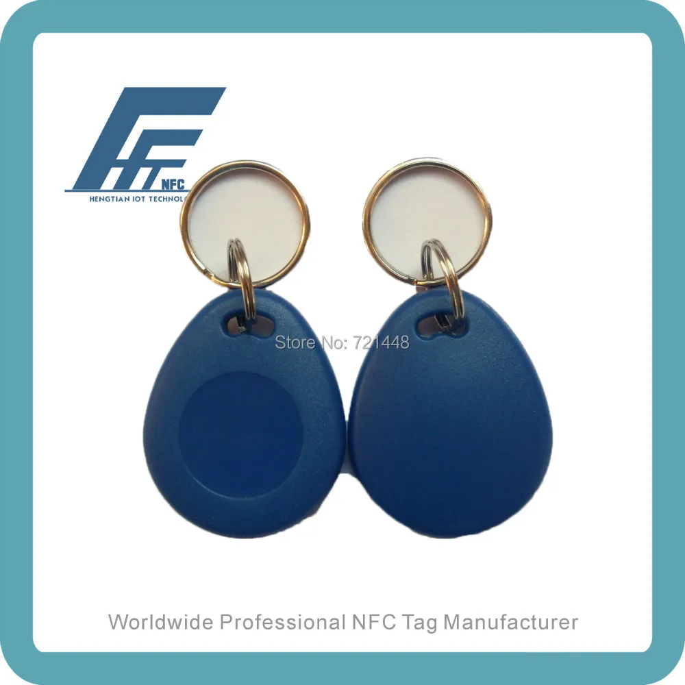 100pcs RFID keyfob tags Available For All NFC Phone Ntag213 Blue ABS ...