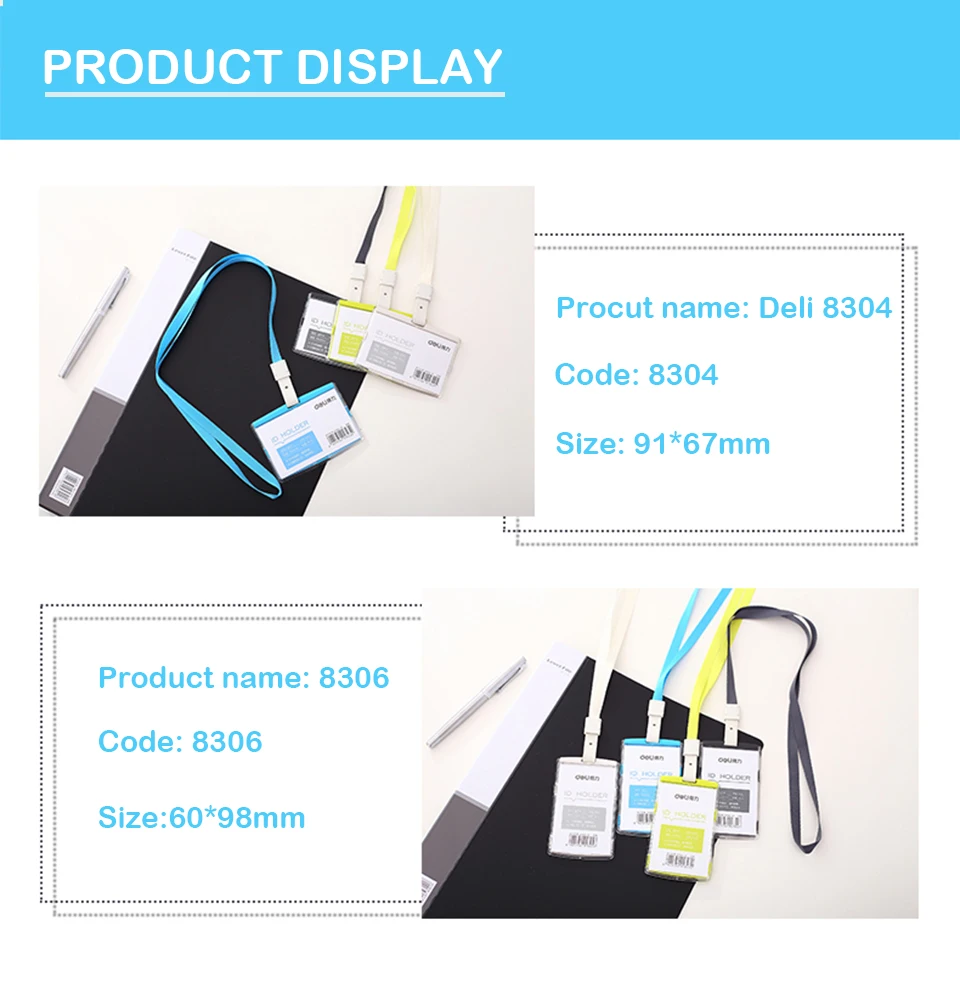 Deli-литьевая горизонтальная именная бирка/ID значок/IC карта/держатель ...