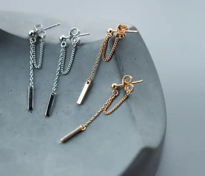 1 пара реальная. Подлинное 925 пробы серебро полированная круглые бусины& Lucky прямая планка ...