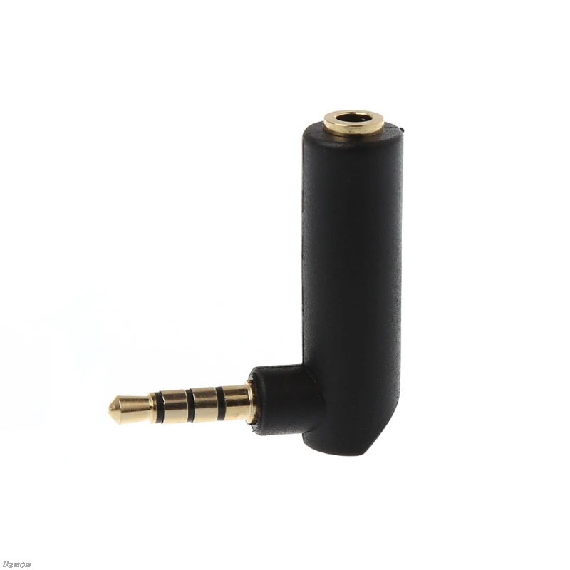 Gold Plated L Shape Right Angle 4 Pole 3.5mm Male To Female Stereo Plug ...