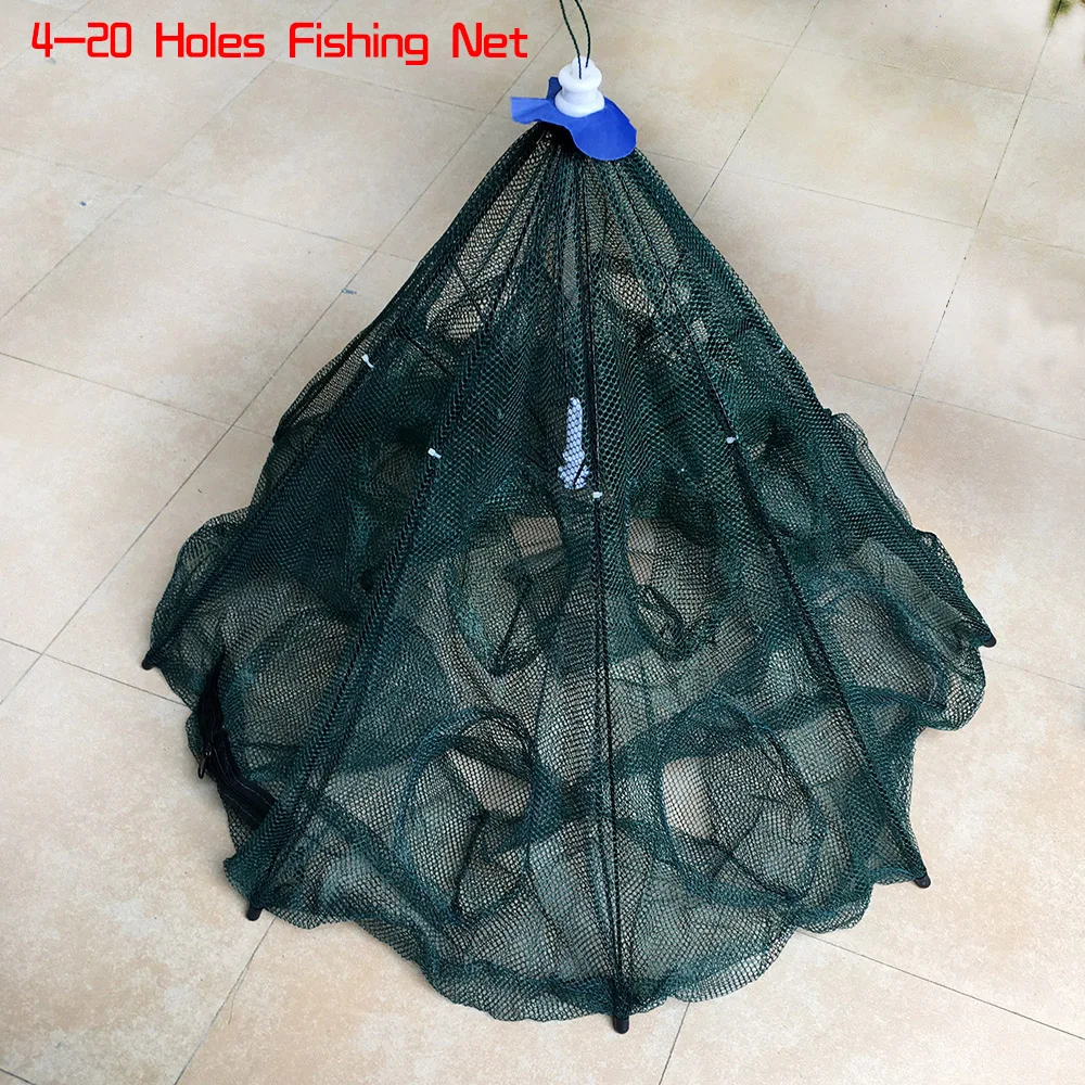 Big SALE NEWEST 4-20 Holes Automatic Folding Fishing Net Shrimp Cage ...