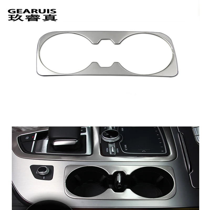 Car Interior Stainless Steel Stickers Cover Water Cup Holder Panel ...