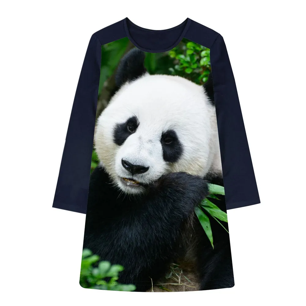 Kids Summer fashion Dress Print panda Girls Dresses for Formal Party ...