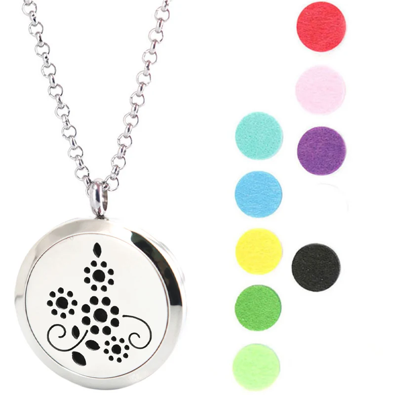 Collar con colgante de acero inoxidable para aromaterapia, difusor de ...