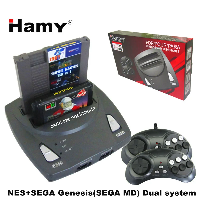 Top qualität 8 bit NES Dendy + 16bit SEGA MD genesis retro dual system video spiel konsole für ...