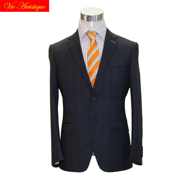 custom tailor made suits 3 pieces jacket pant vest Worsted wool Men's ...