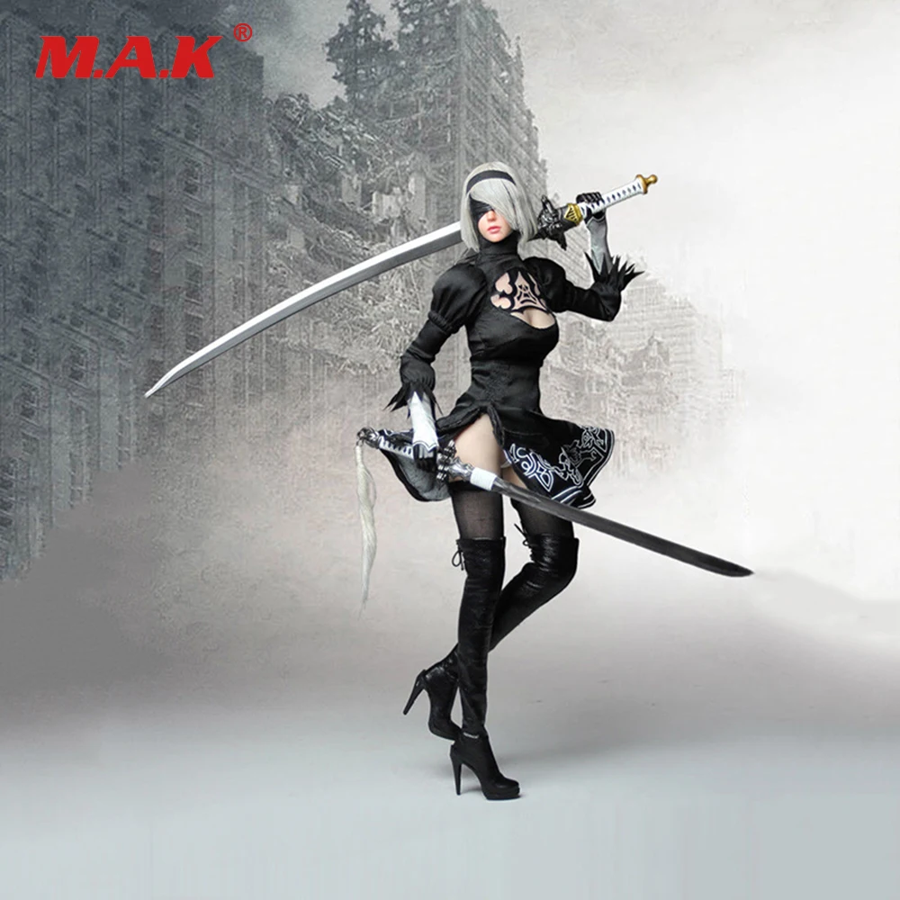 1/6 Female Clothes Set with Head Sculpt PS4 Game NieR Automata 2B YoRHa ...