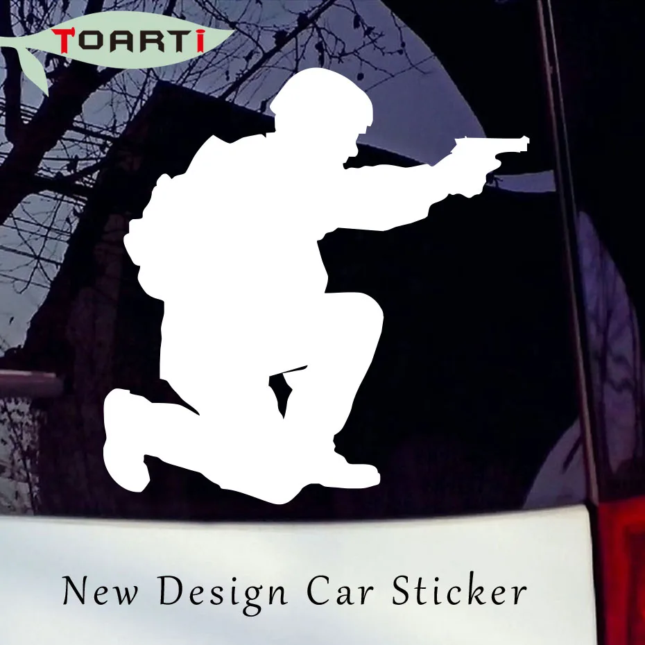 Soldier With Pistol Sticker Hand Gun Military Firing Vinyl Car Sticker ...