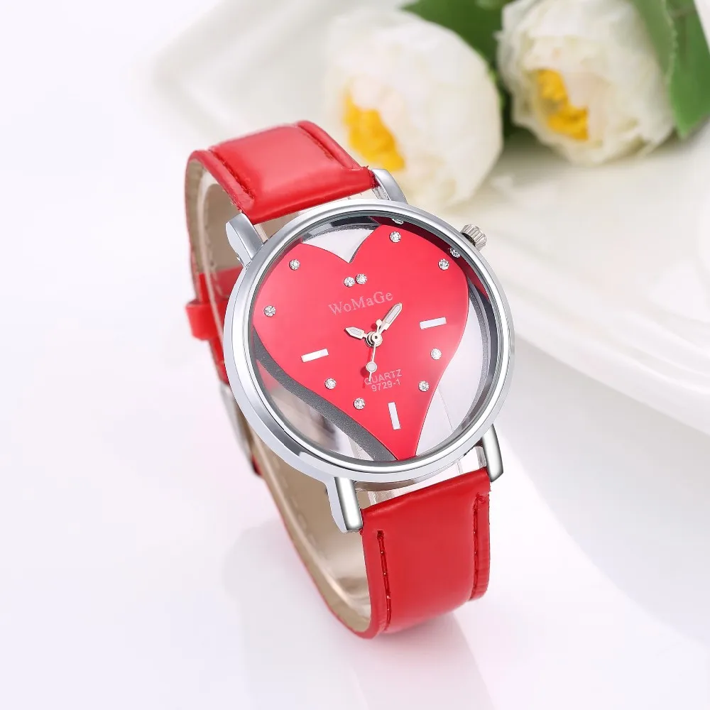 WoMaGe Relojes de pulsera de cristal a la moda para mujer, en forma de ...