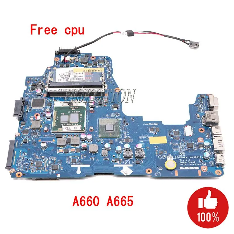 NOKOTION NWQAA LA 6061P K000104250 Moederbord voor Toshiba Satellite ...