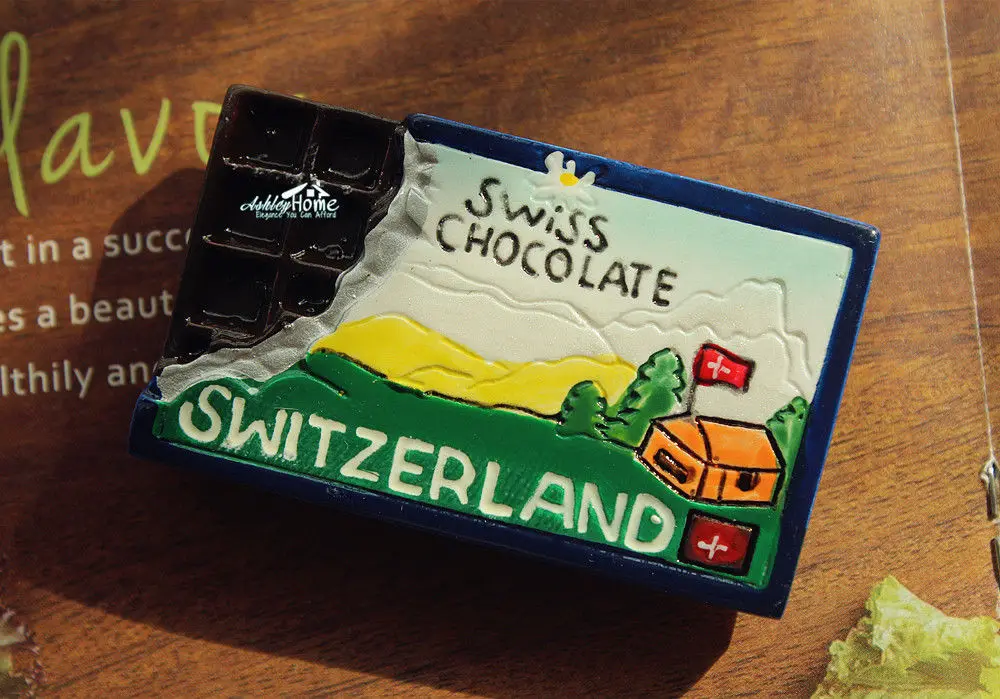 Swiss Chocolate, Switzerland Tourist Travel Souvenir 3d Resin Fridge ...