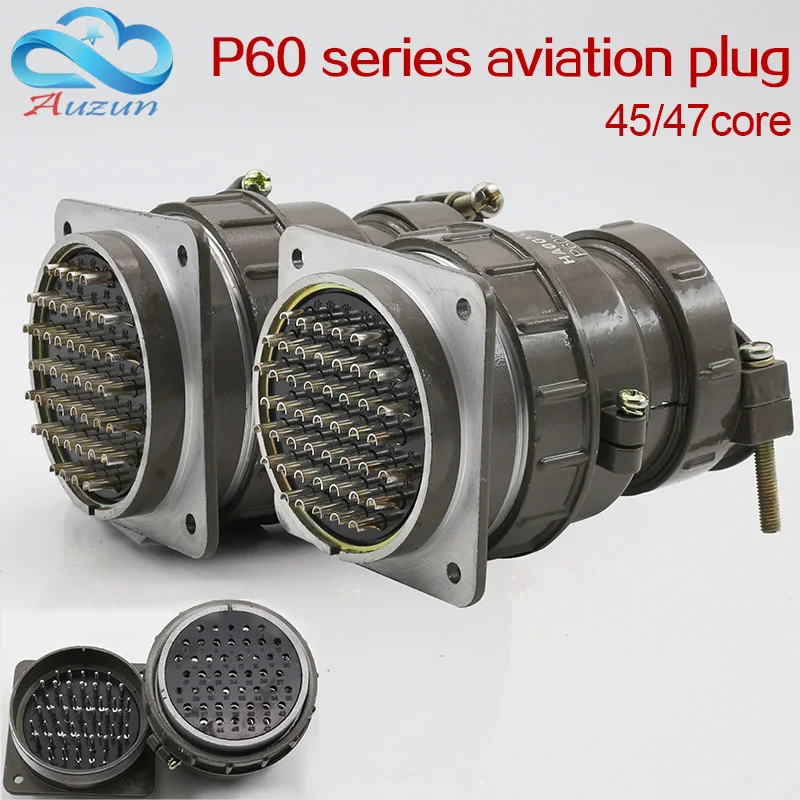 Aviation plug socket round connector P60 series 45core47core diameter ...