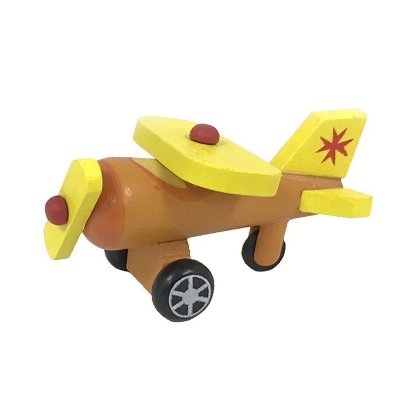 1 Pcs Mini Wooden Plane Model for Children Safety Airplane Learning ...