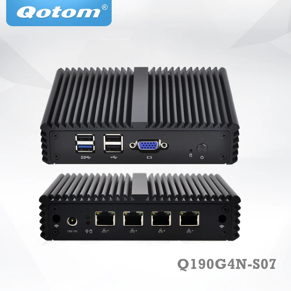 NEW Barebone PC Router J1900 Qotom Q190G4N S07 VGA 4 Lan 4 USB ,Micro ...