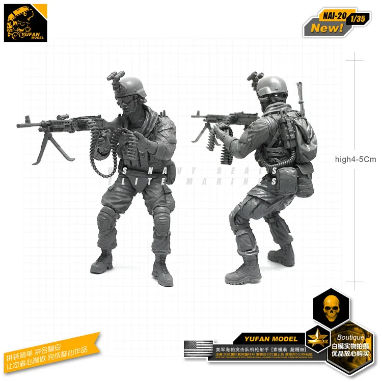 1 /35 Us Navy Seal Machine Gun Shooter Resin Soldier Nai-20 - buy at ...
