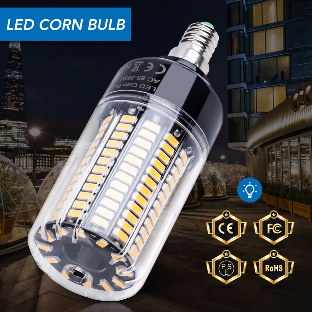 E14 Led Corn Lamp E27 220V Candle Bulb 28 40 72 108 132 156 189leds ...