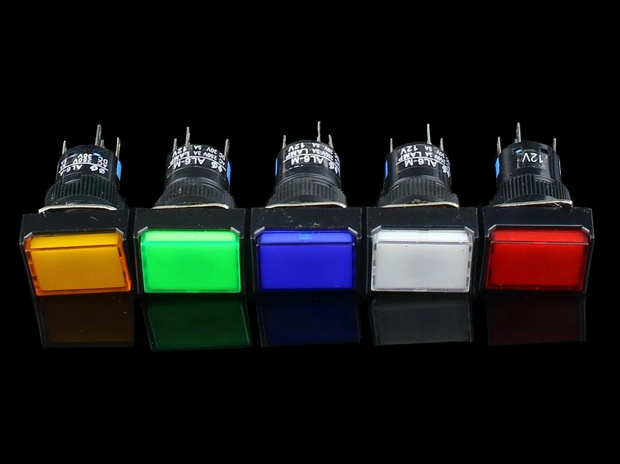 1PCS-Push-Button-Switch-Rectangular-LED-Light-DC12V-Momentary-Latching ...