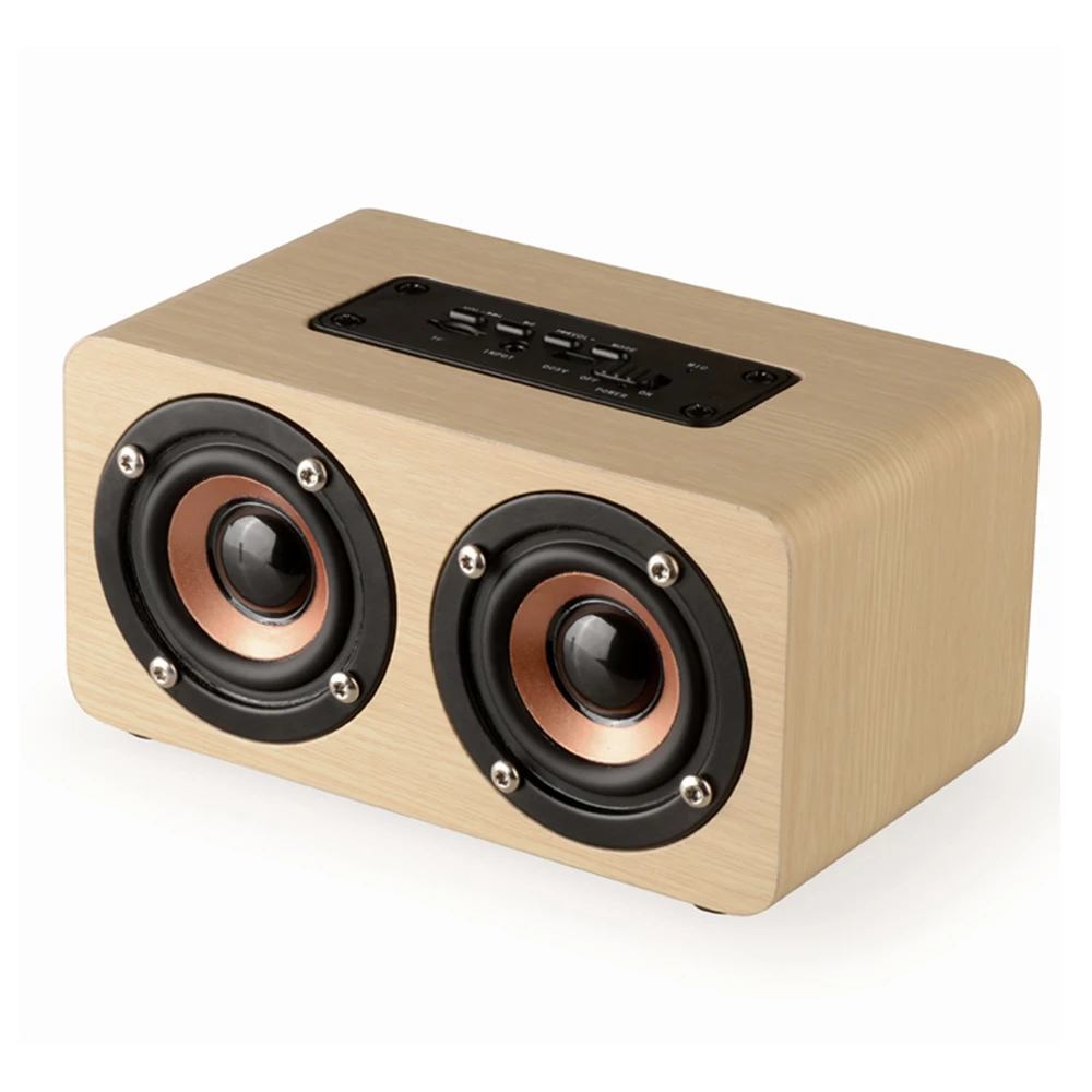 Fashion Dual horn Wooden Bluetooth Speaker With Bass Music Sound ...