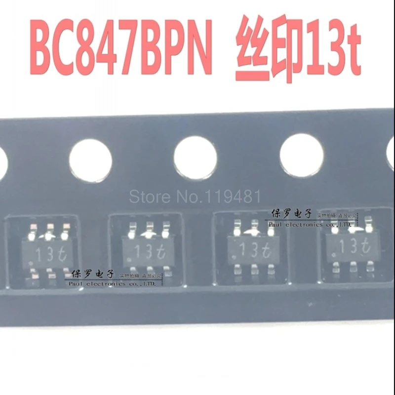 BC847BPN Bipolar (BJT) Transistor Array NPN, PNP 45V 100mA 100MHz 300mW ...