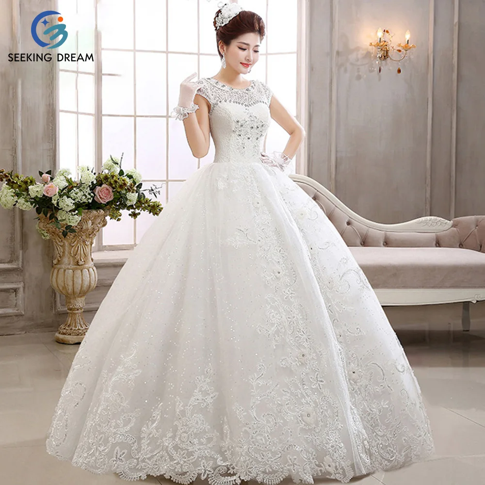 2017 mädchen Sexy Ballkleid Kleid Spitze Ivory White Brautkleider ...