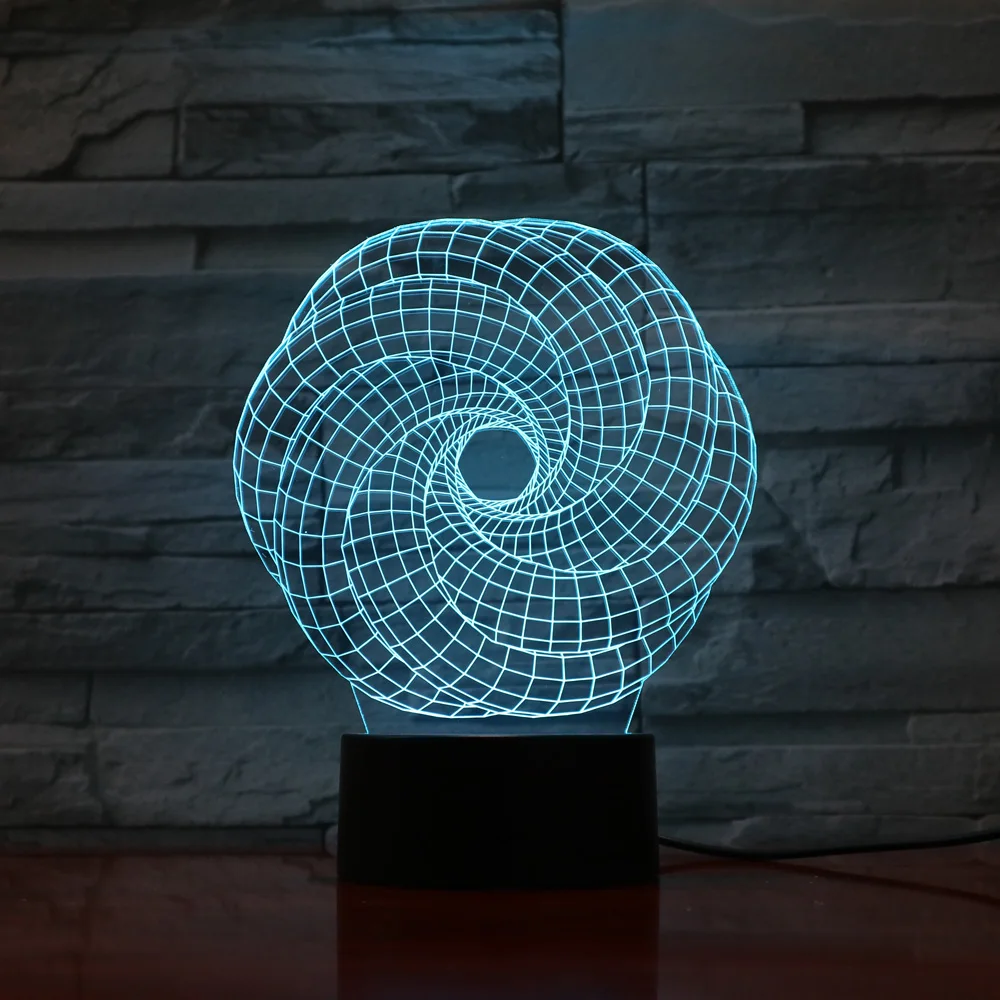3D Visual LED night lights Multicolored Table Desk Lamp Touch Switch ...