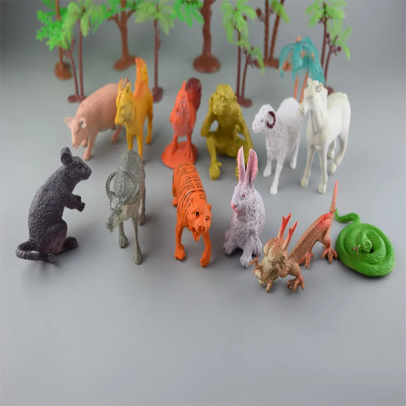 Zodiac-animal-model-bag-model-toys-a-family-portrait-model-children-s ...