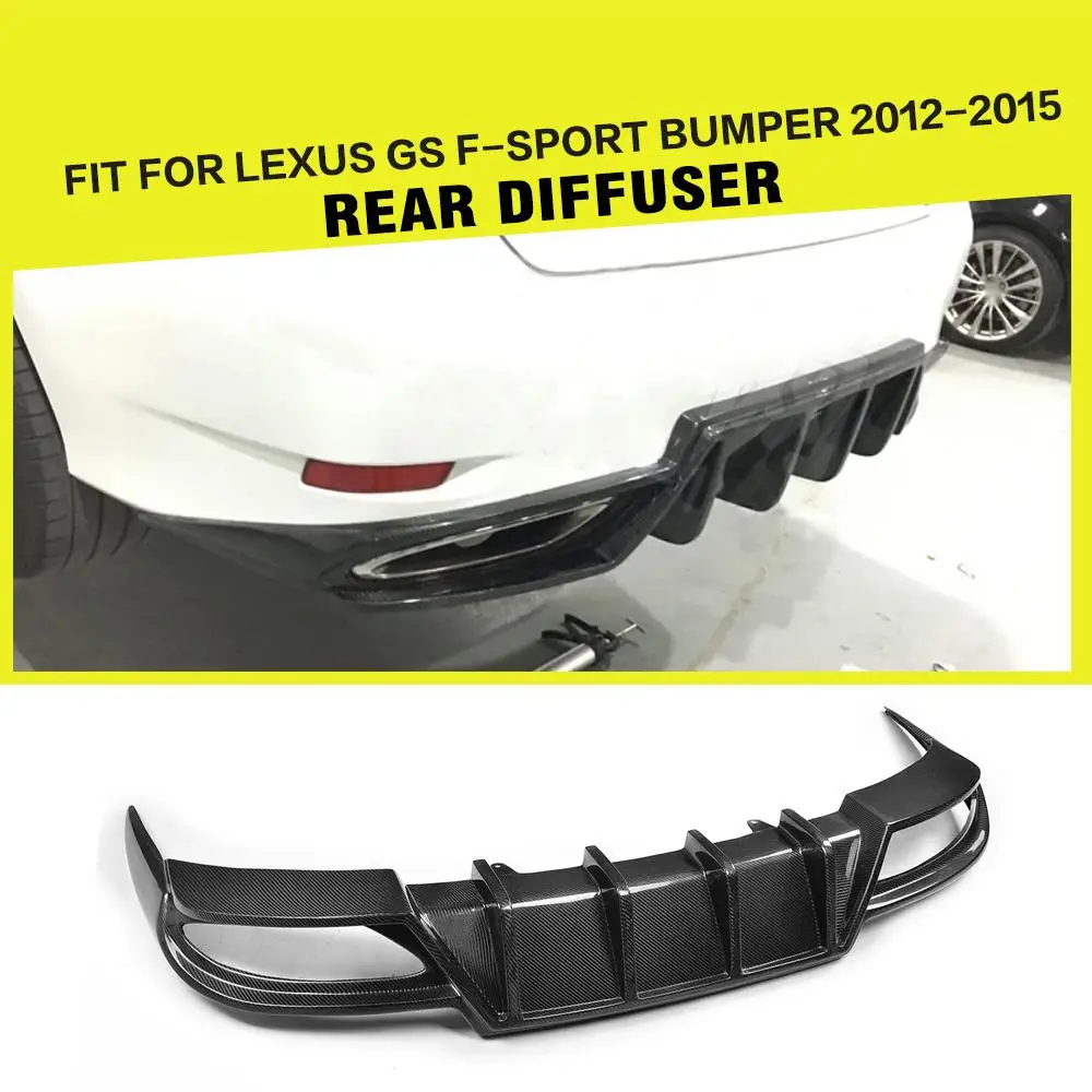 รถจัดแต่งทรงผมคาร์บอนไฟเบอร์ด้านหลังกันชน diffuser สำหรับ Lexus GS F ...
