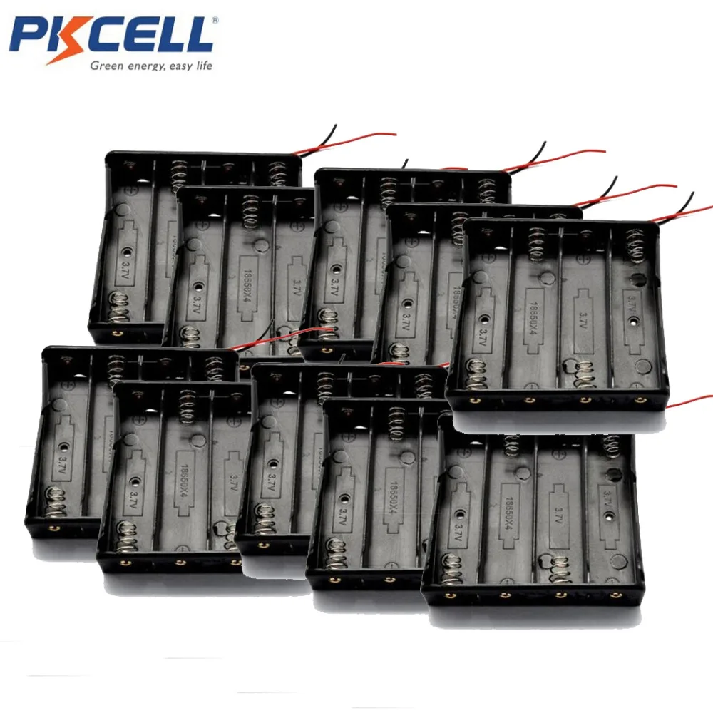 50Pcs Black Plastic Battery Holder Case w Wire for 4 x 18650 4x18650 ...