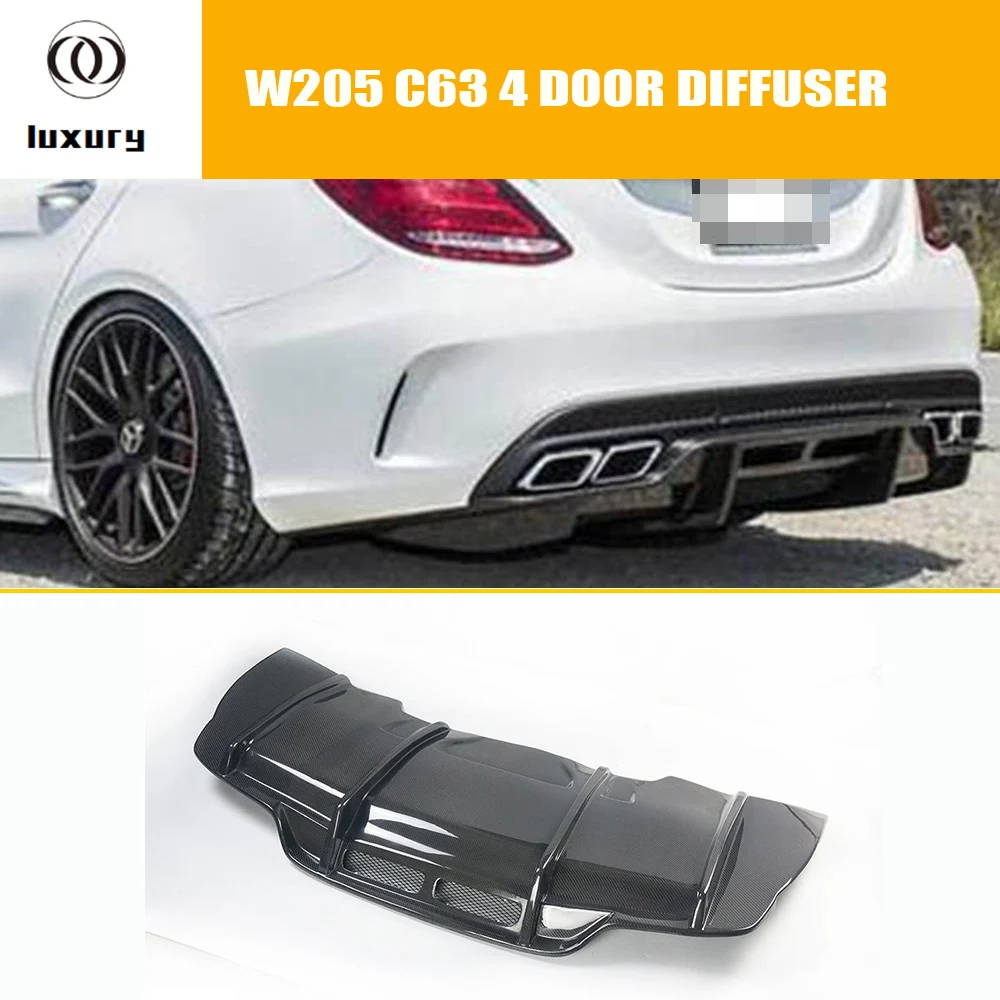 PSM Style Carbon Fiber Rear Bumper Diffuser Spoiler for Benz W205 ...
